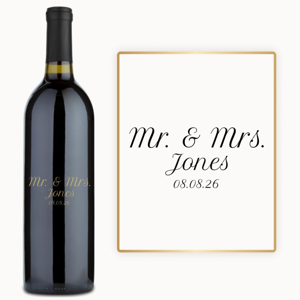 Custom Mr. & Mrs. Engraved Wedding Wine | Personal Wine