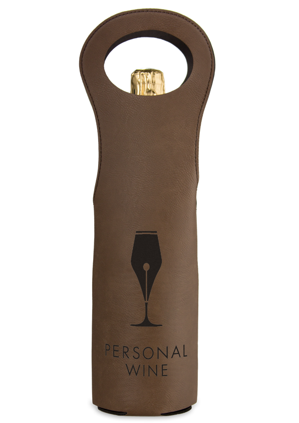 Personalized Leather Wine Tote Carrier | Custom Wine Bag