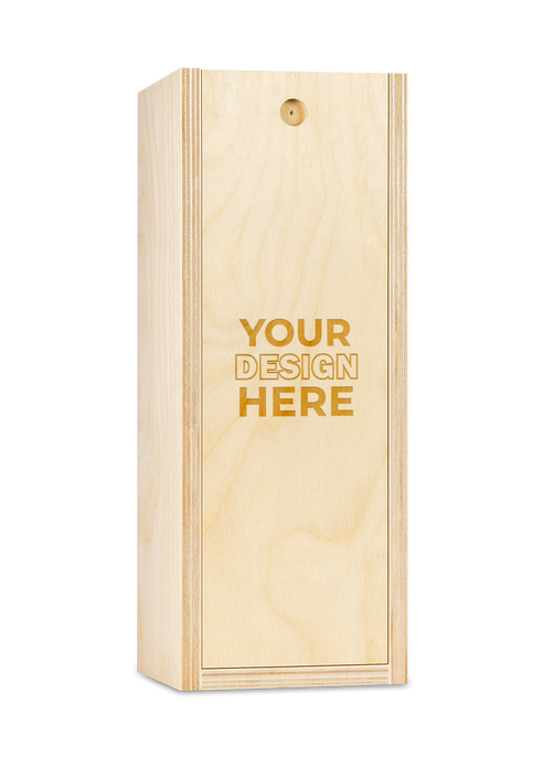 Customized Single Bottle Wood Wine Box | Custom Label Gift