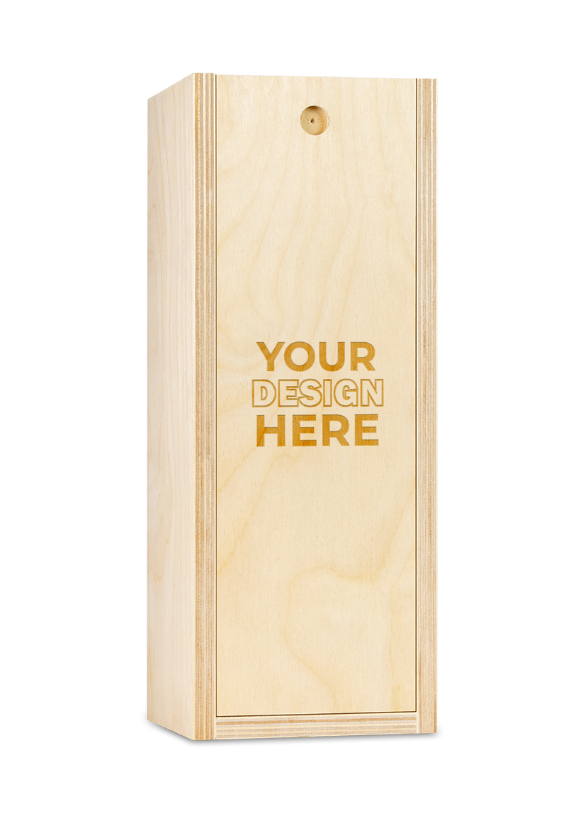 Customized Single Bottle Wood Wine Box | Custom Label Gift
